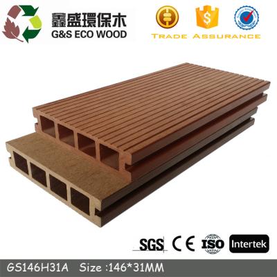 Cina 3D Decking composito di legno di Eco di forte adattabilità di temperatura di Decking della cavità del modello WPC in vendita