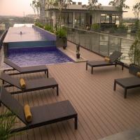 China Swimming Pool Wpc Decking Tiles Waterproof Flooring Solid Core Composite Decking for sale