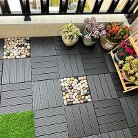 China 300 X 300mm Ancient Diy Interlocking Deck Tiles Plastic Base Wpc Composite Decking for sale