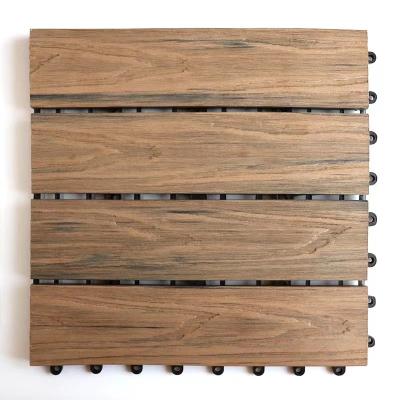 Cina La piattaforma di collegamento di Diy dell'HDPE di WPC piastrella la pavimentazione del Decking composito di plastica di legno di Wpc in vendita