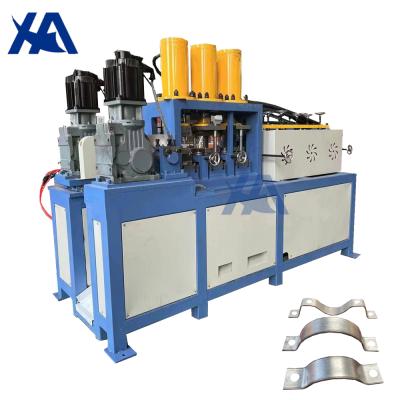 China CNC Pipe Clamp Forming Machine with 8-Station Guide-Pillar Gantry Frame, 55 m/min Max Feeding Speed and Cr12 Die Steel Roller Tooling for sale