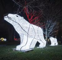 China Outdoor Lighted Polar Bear Christmas Decoration 2m Metal Frame LED IP65 for sale