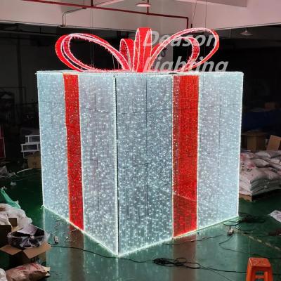 China giant outdoor christmas gift box lights for sale