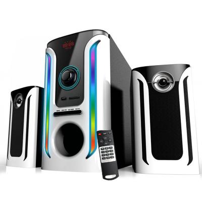 China high fidelity high quality home system multimedia bluetooth subwoofer audio speakers 2.1 with fm and usb for sale