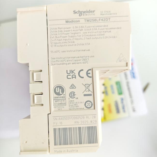 Schneider TM258LF42DT Logic Controller side view