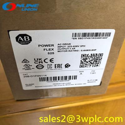 China 25B-D1P4N114 Allen Bradley PowerFlex 525 VSD 480V IP20 1 4A 0.4kW ND and HD Frame A for sale