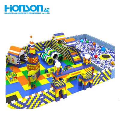 China colorful kids Amusement Equipment funny Brick castle Indoor Playground for Children for sale
