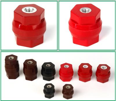 중국 뒤르텀 유형 전기적인 전력 모선 절연체 연결기 M10*40mm PF 물질 빨간 색채 판매용