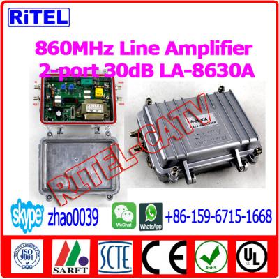 China 2-PORT OUTPUT 30dB gain CATV/MATV Line Amplifier LA-8630A for sale