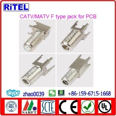 China CATV high quality F type female Jack and plug, bulkhead for PCB & pacth panel for sale