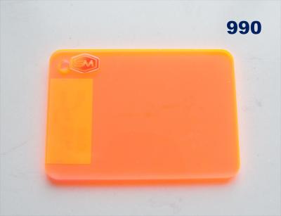 China Geel Groen Oranje Fluorescerend PMMA Plexiglas Acrylplaat Op maat Glanzend Te koop