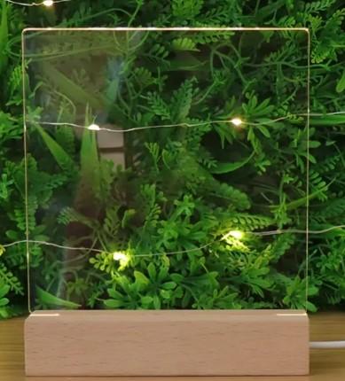 DIY Acrylic Note Erasable Led Light Display Stand With Writing Pen Warm White Night Lamp
