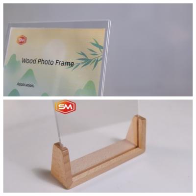 中国 アクリルパネルと木製ベースで個別化された画像ディスプレイフレーム 販売のため