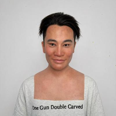 China Ultimate Realistic Male Silicone Mask - Professional Grade Handcrafted Facial Prosthetic with Lifelike Skin Texture and Hand-Punched Hair for Cinematic Arts for sale