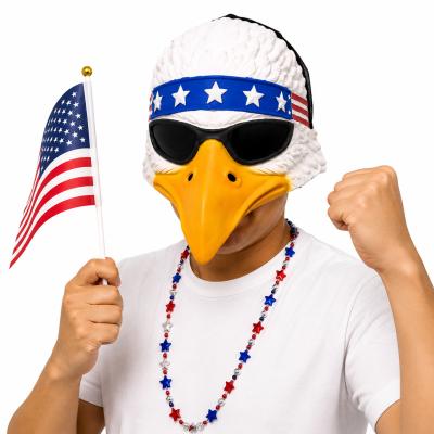 China Adjustable Eagle Cap Mask with USA Flag Design, Realistic Eagle Head Hat with Sunglasses for Independence Day, Halloween, Party, Cosplay, Festival Events and Costume Accessories for sale