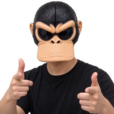 China Funny Monkey Latex Hat with Sunglasses Adjustable Mesh Cap Novelty Animal Headwear for Halloween Cosplay Costume Party Prank Festival Carnival Outdoor Events Adult Costume Accessory for sale