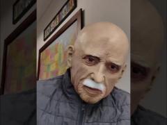 Realistic Full Head Latex Mask with Beard for Men Halloween Costume Party Prop