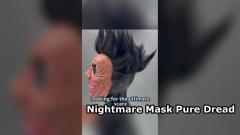 Creepy Smiling Horror Mask | Spooky Latex Cosplay Mask with Hair for Halloween