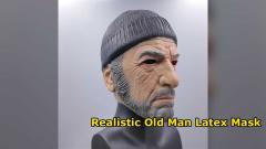 Realistic Old Man Latex Mask – Uncle Huck Style with detailed wrinkles