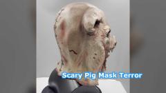 Scary Bloody Pig Butcher Mask | Horror Latex Mask for Halloween & Haunted Houses
