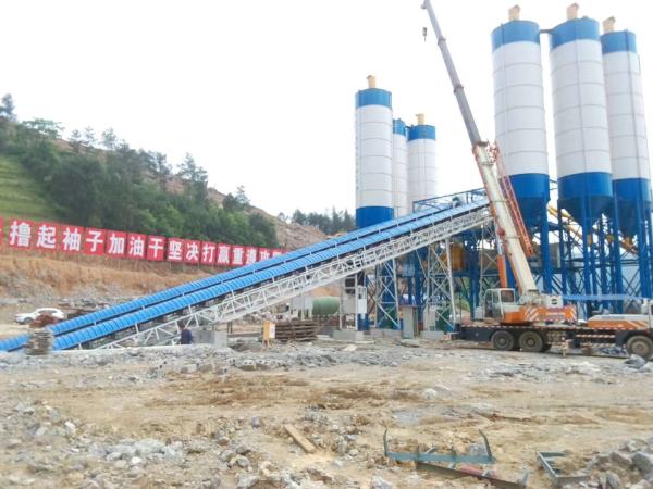 Quality Silo 180 Cbm Concrete Stationary Batching Plant Wet Batch Concrete Plant Mixer for sale