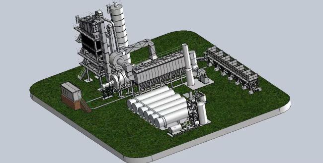 LB1000 Asphalt Mixing Plant exterior view showing modular structure