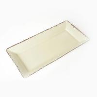 China Solid Color Unpatterned Long Strip Melamine Rectangular Tray MT-006 White Melamine Tray for sale