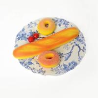 China Blue Flower Bird Pattern Melamine Flat Plate Microwave Safe melamine dinnerware sets for sale