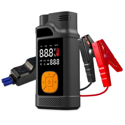 China 8000mAh Portable Power Automobile Jump Starters With Air Compressor Flashlight Lighting for sale