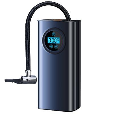China 1500mAh Digital Tire Inflator Wireless Electric Car Battery Jump Starter Rechargeable Air Compressor With SOS Light for sale