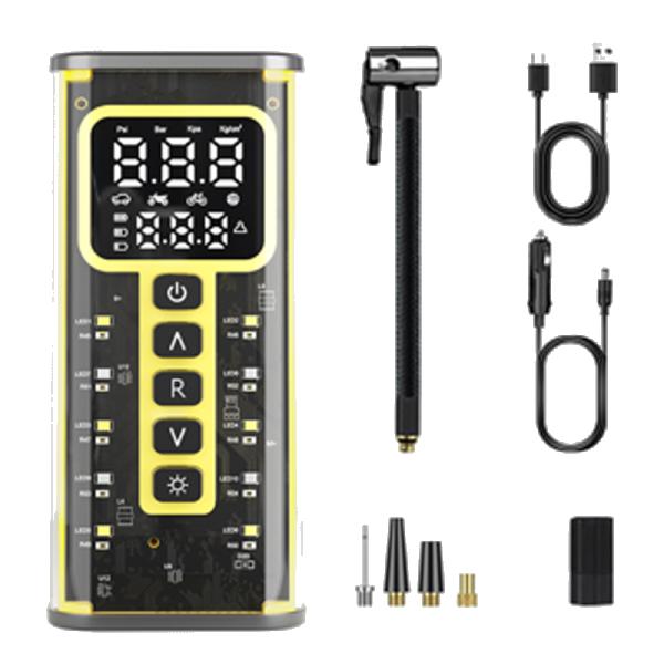 Quality Digital Car Emergency Tire Inflator With Jump Starter Air Pump ADV Portable Tire Inflators 150PSI for sale