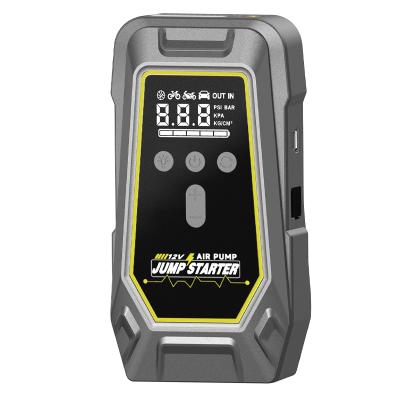 China Intelligent Wireless Electric Air Pump Tire Inflator 8000mAh 10000mAh 12000mAh Emergency Car Jumper Starter for sale