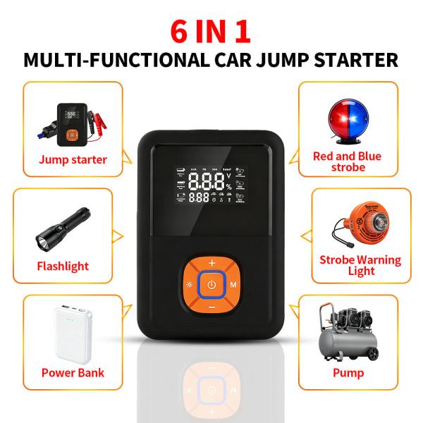 Quality 3 In One Multifunctional Jump Starter 12V 8000mAh 12000mAh 16000mAh Emergency for sale