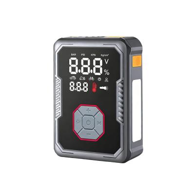 China 2025 new 1200A 1800A 2400A Vehicle Battery Jump Starter Pack With Air Compressor 3.2 Inch LED Display for sale