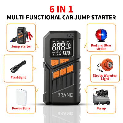 China 150 PSI Portable Tire Inflators Jump Starter 12000 MAh 12V Car Battery Booster Smart Jumper Cables for sale
