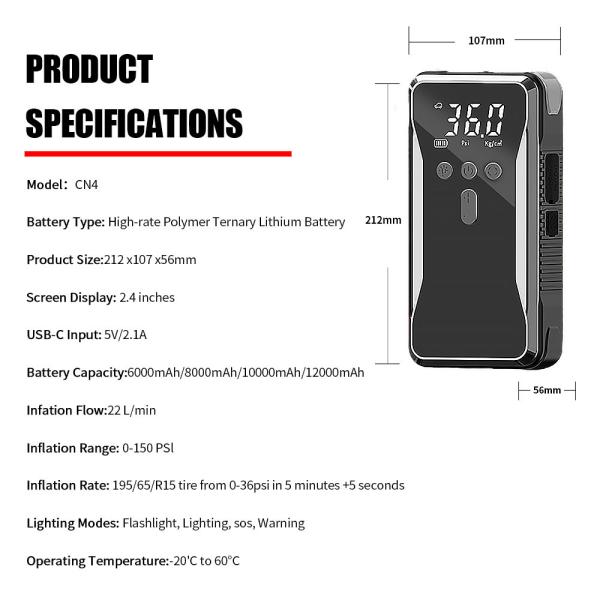 Quality Portable Intelligent Tyre Pump 3-140 Psi Electric Tire Inflator Electric Bikes for sale