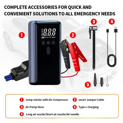 China Portable Car Charger Jump Starter  6000mAh 8000mAh 10000mAh 12000mAh  emergency car battery charger portable car jump starter Vehicle emergency power supply for sale
