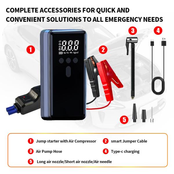 Quality Portable Car Charger Jump Starter  6000mAh 8000mAh 10000mAh 12000mAh  emergency car battery charger portable car jump starter Vehicle emergency power supply for sale