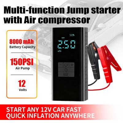 Cina ABS Automobil Jump Starters 6000mAh / 8000mAh Compressore d'aria Car Battery Charger Jump Starter Battery Pack in vendita