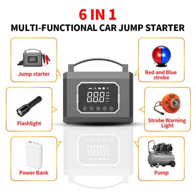 Cina 12v 6000mAh 60C Power Jump Starter con pneumatici Inflatore batteria di auto mobile Booster compressore d'aria portatile in vendita