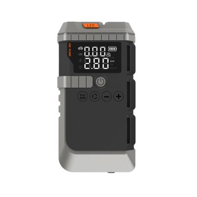 China Portable Battery 8000mAh Jump Starter With Air Compressor Type C Charging LED Display Car Battery Jump Box for sale