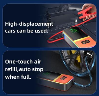 China 12V Auto Jump Starter Power Bank Multi Function Jump Starter With LED Flashlight Emergency Jump Starter Power Bank for sale