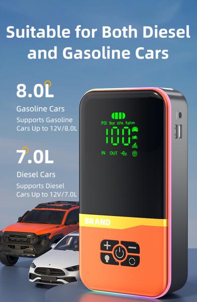 Quality 12V Auto Jump Starter Power Bank Multi Function Jump Starter With LED Flashlight for sale