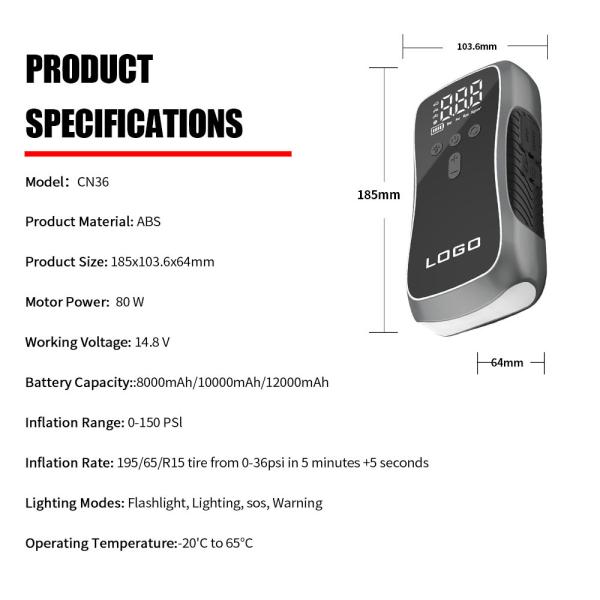 Quality Emergency Start Power Supply 12V Multi Function Car Jump Starter 8000mAh for sale
