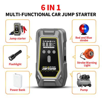 China Intelligent Wireless Air Pump Tire Inflator 8000mAh 10000mAh 12000mAh Battery Emergency Car Jumper Starter for sale
