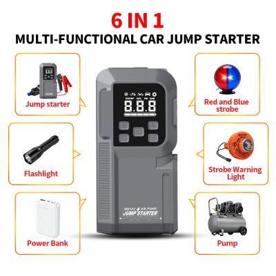 China Handheld Intelligent 2 In 1 Jump Starter Air Pump 12V Vehicle Tire Inflator 141psi Car Battery Jump Starter Air Compressor for sale