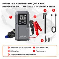 Quality Vehicle 2 In 1 Jump Starter 12V Tire Inflator 141psi Portable Electric Handheld for sale