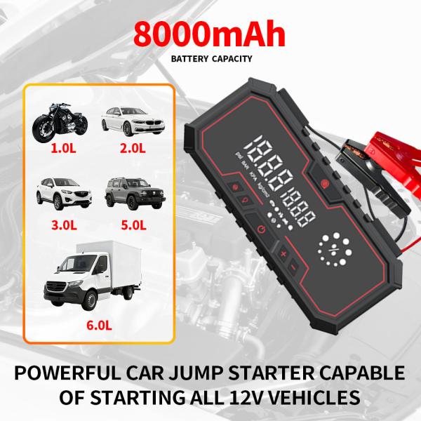 Quality 12V USB Interface Auto Jump Starters Portable Car Tire Pump 8000mAh Air for sale