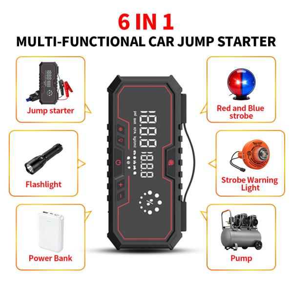 Quality 12V USB Interface Auto Jump Starters Portable Car Tire Pump 8000mAh Air for sale