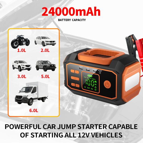 Quality Vehicle Jump Starter Power Bank With Air Compressor 10000mAh 12000mAh 16000mAh for sale